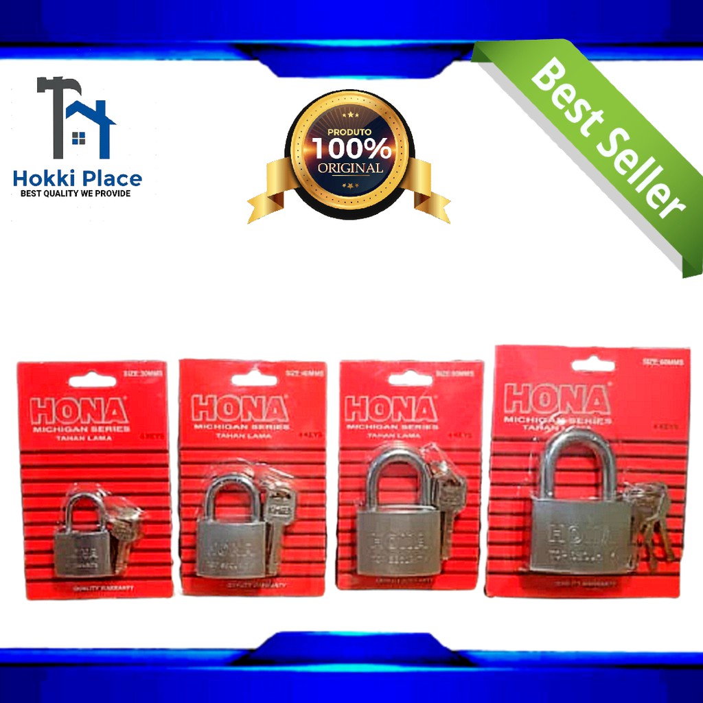 HONA MICHIGAN SERIES SHORT NECK WHITE NEKEL PADLOCK VARIAN 30 40 50 ...