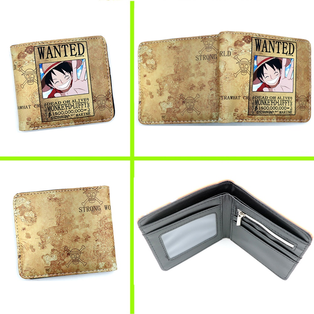 One Piece Luffy Wanted Portgas D Ace Zoro Card Holder Purse Colorful ...