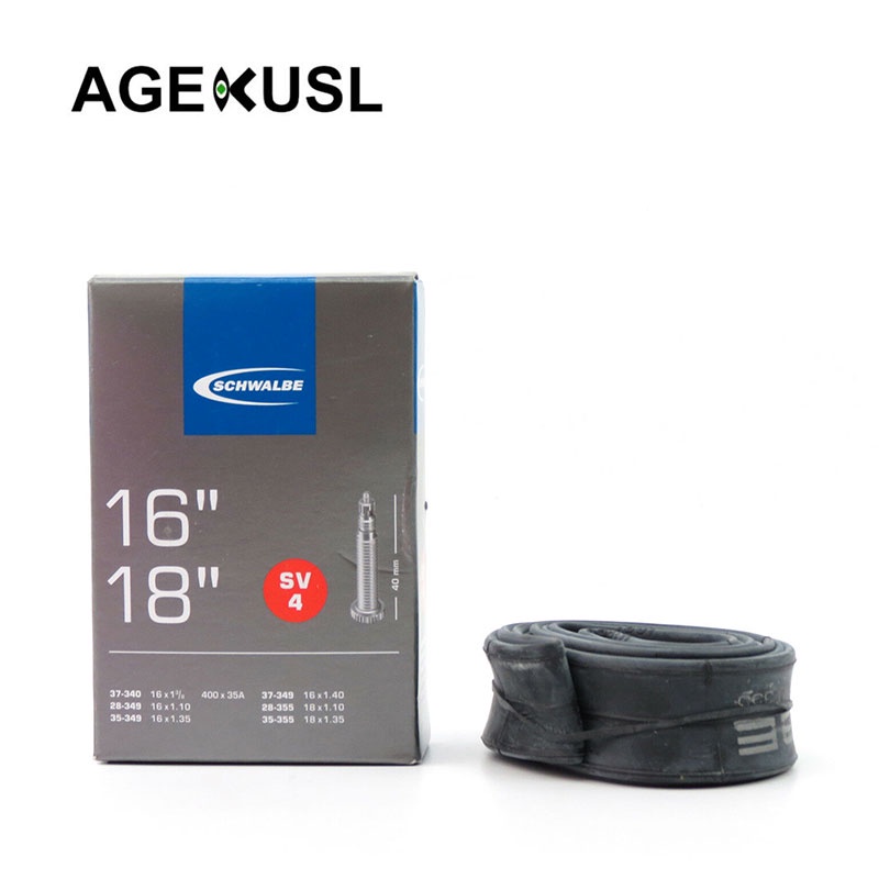 Bike Inner Tube SV4 16" 18" x 1-3/8-1.35 28/37-340/355 Schrader Presta Valve Use For Brompton ...