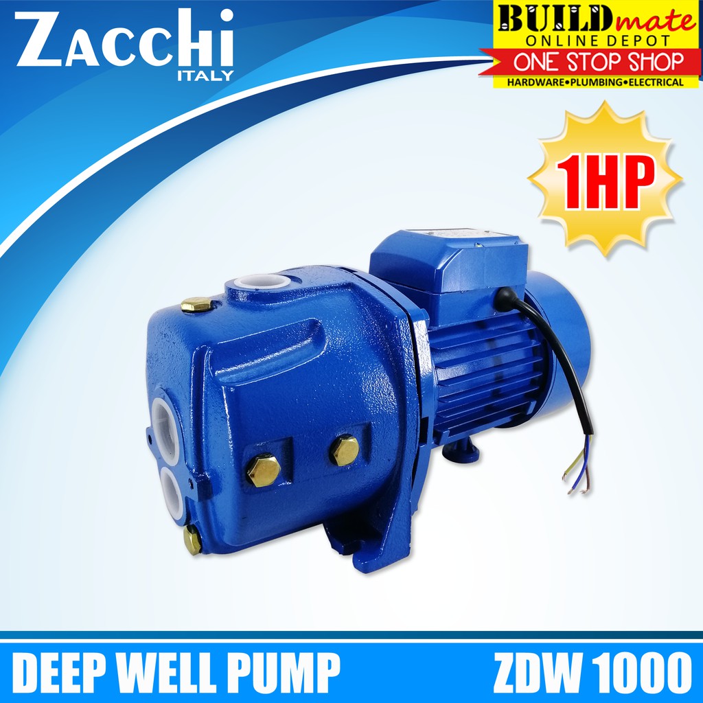ZACCHI Self Priming Deep Well Water Pump 1HP 0.75KW ZDW-1000 •BUILDMATE ...