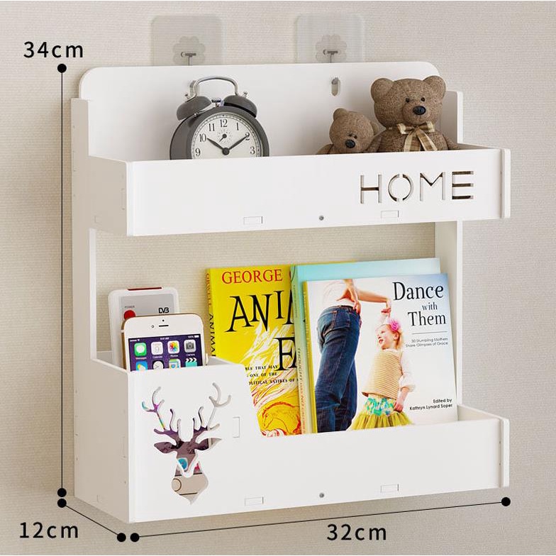 Elk 2-story wall-mounted dormitory bedside rack wall-mounted punch-free ...