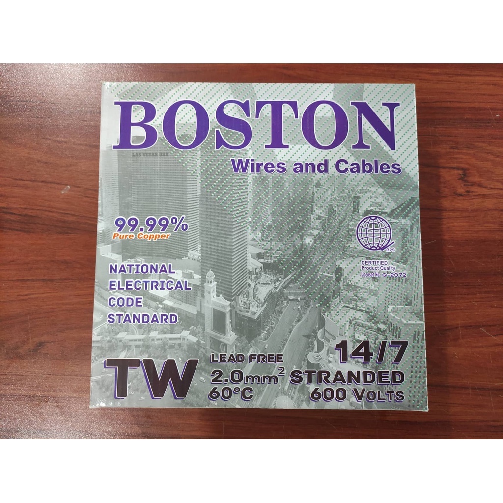 Boston TW Electrical Wire Stranded #14/7 (150 meters) 2.0mm | Shopee ...