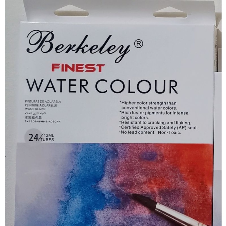 Berkeley 24 colors Acrylic Gouache Tempra Watercolor Oil Paint Set ...