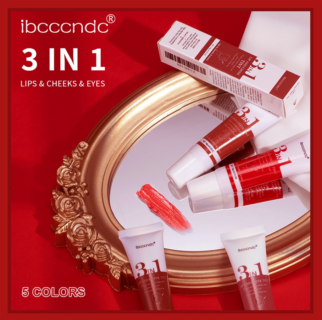 Ibcccndc 3 In 1 Cheek And Lip Mud Makeup Clay Lipstick & Blush ...