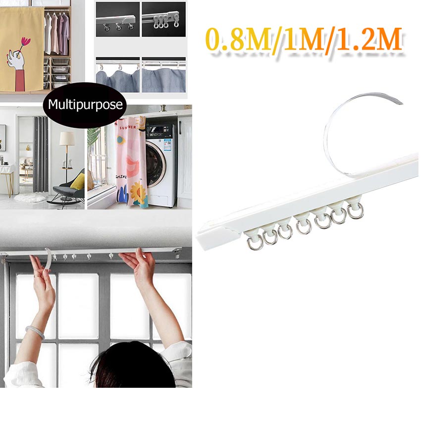 Multifunction Curtain Paste-Rail Install Without Drilling Curtain Track ...