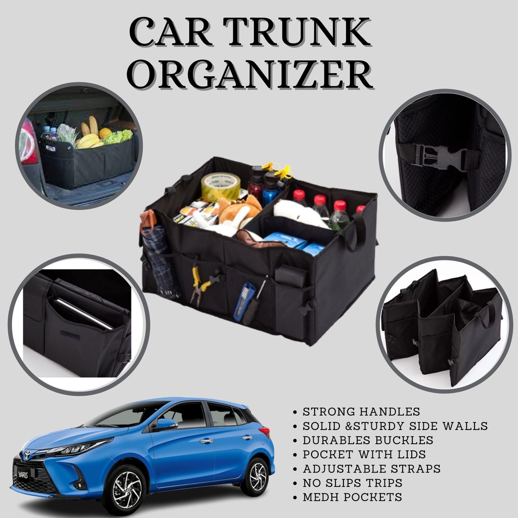 NEW CAR TRUNK ORGANIZER FOR TOYOTA YARIS| UNIVERSAL CAR TRUNK BOOT ...