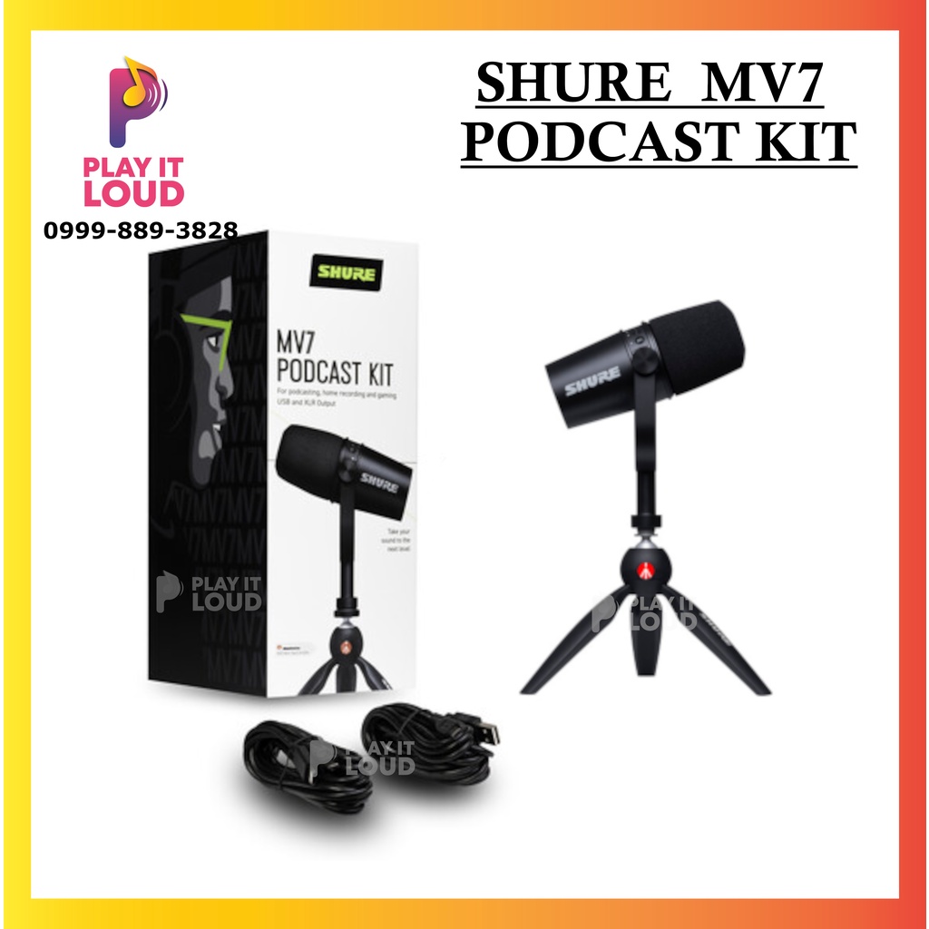 SHURE MV7-K BUNDLE PODCAST KIT MICROPHONE | Shopee Philippines