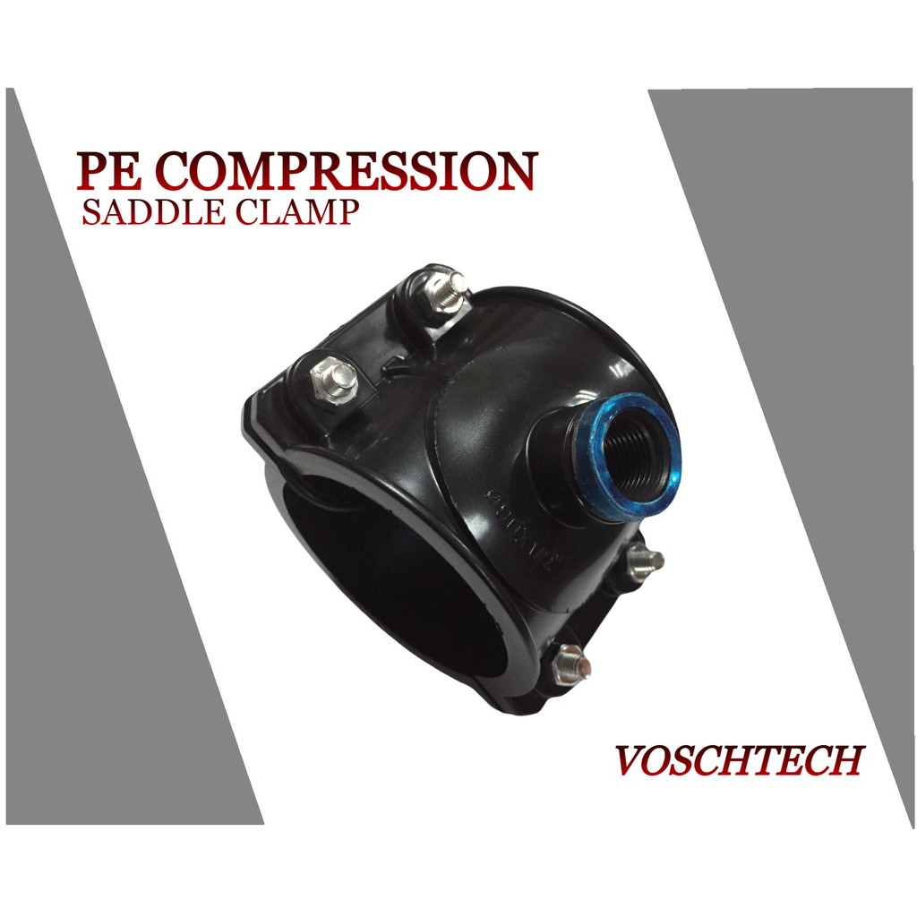 Pe compression fittings Saddle Clamp 110mm x 1/2”110mm x 3/4” 110mm x1” | Shopee Philippines