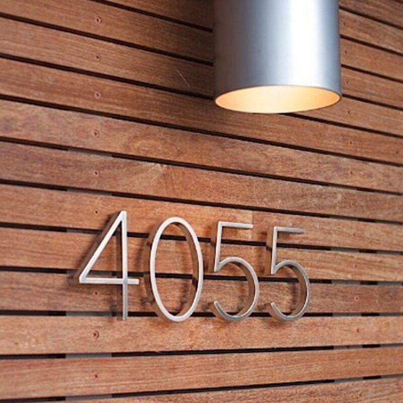 12cm Silver Floating House Number Signage #0-9 Alphabet Letters Dash ...