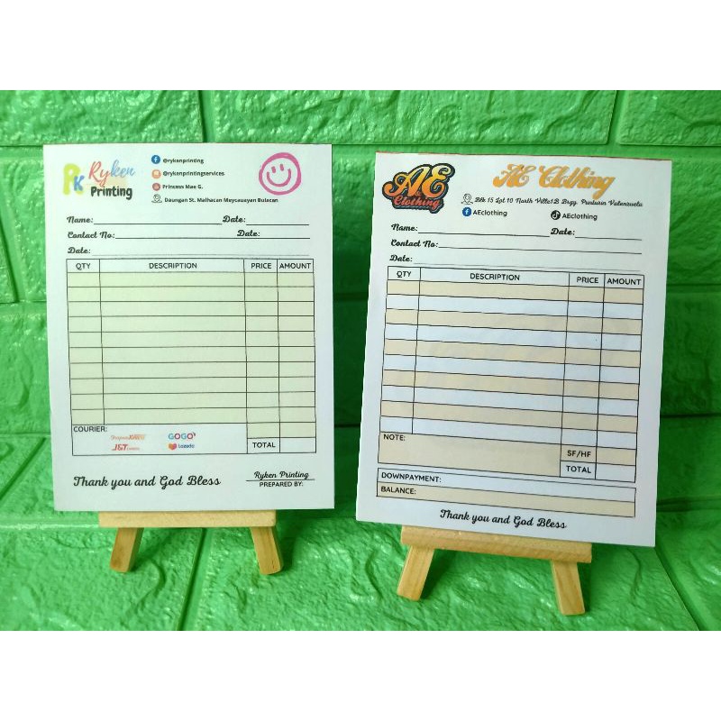 Customized Acknowledgement Receipt | NON-BIR | No Serial No. | Shopee ...