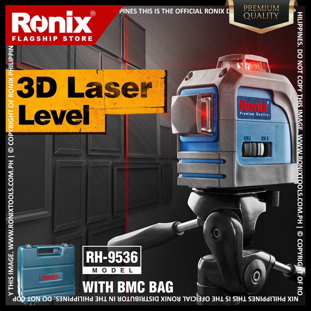 Ronix RH-9536 Premium Quality High Precision Automatic Self-Leveling Rotary 3D Laser | Shopee ...