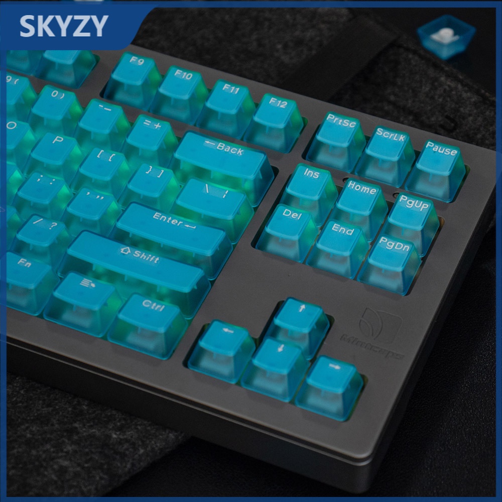 132 Keys Clear Keycaps OEM Profile Pudding PBT Double Shot Mechanical ...