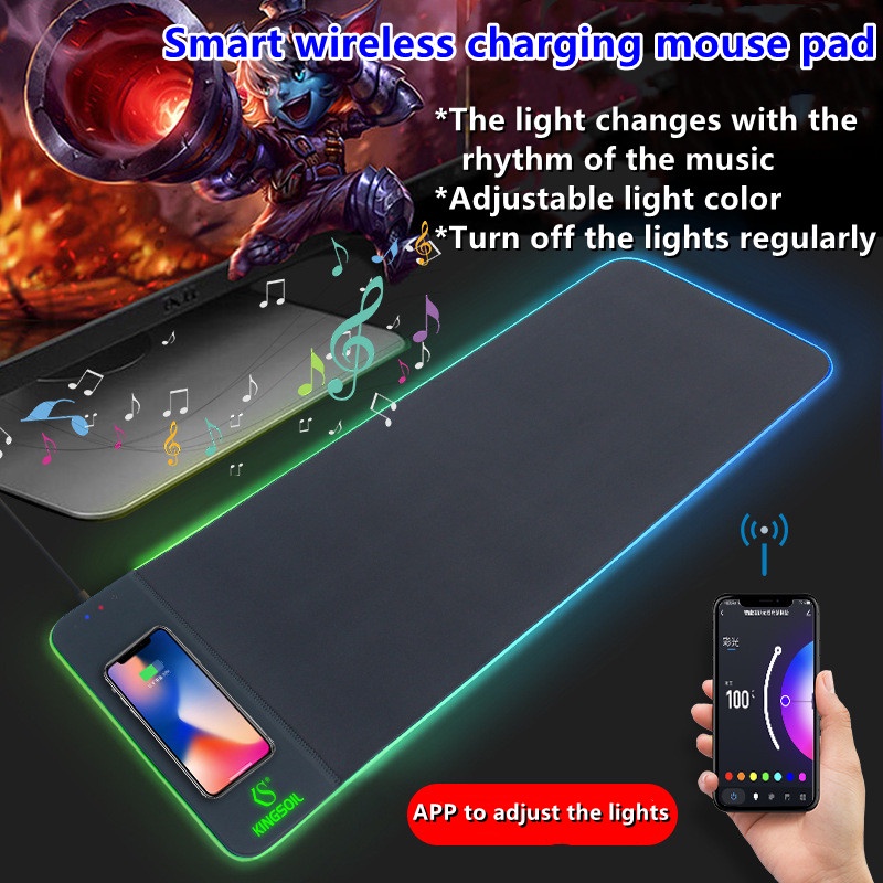 APP control RGB Gaming mouse pad wireless charging mouse pad keyboard ...