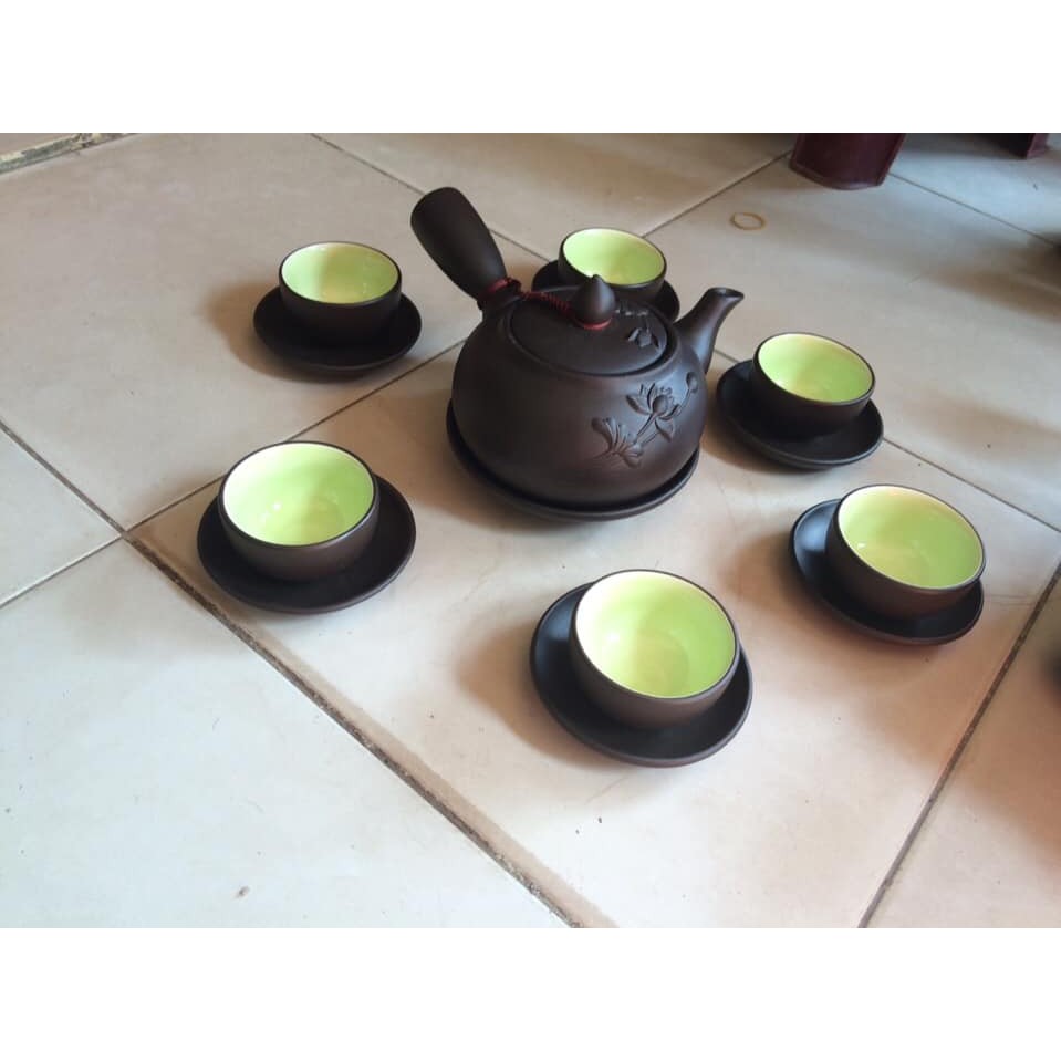 Tu Sa Bat Trang tea set with horizontal handle 240ml | Shopee Philippines