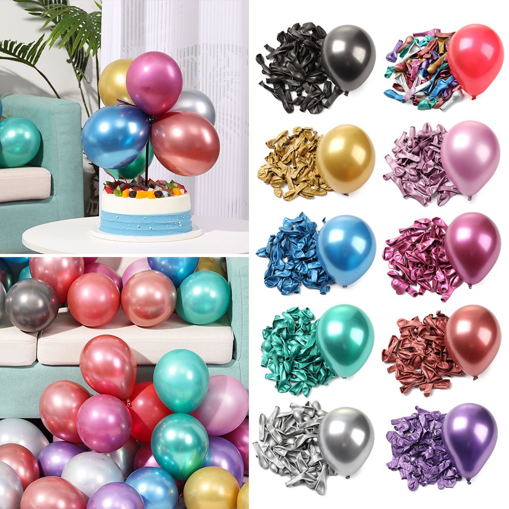 5 Inch Metallic Balloon Metalic Color Shining Chrome Latex Balloon ...
