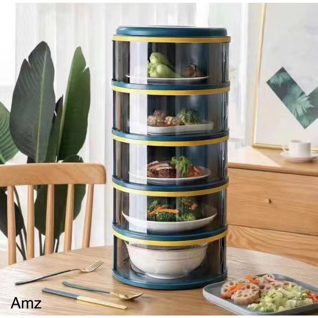 Smilee 1/2/3/4/5 Layer Warm Food Keeper Cover Transparent Stackable ...
