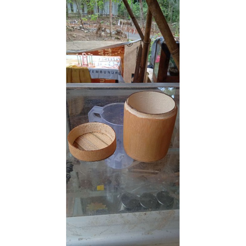 Unique natural old school bamboo container/spice container/tuber using ...