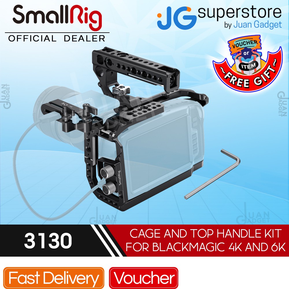 SmallRig Cage Top Handle Kit for Blackmagic 4k 6k w/ HDMI USB Clamp ...