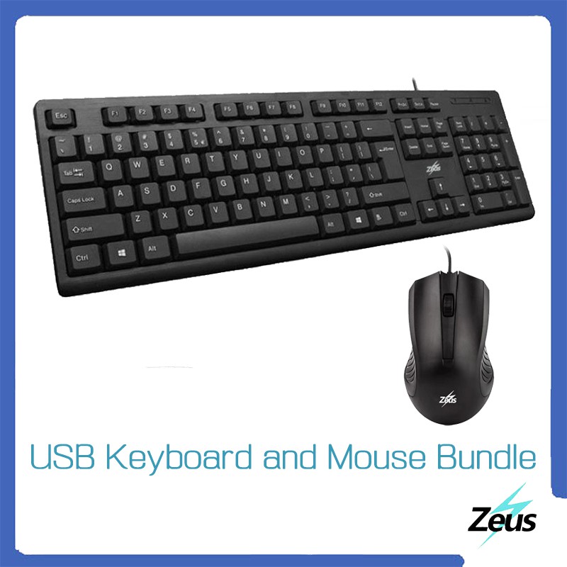 Zeus Usb Keyboard And Mouse Bundle For Home / Office ( M001 + K500 ...