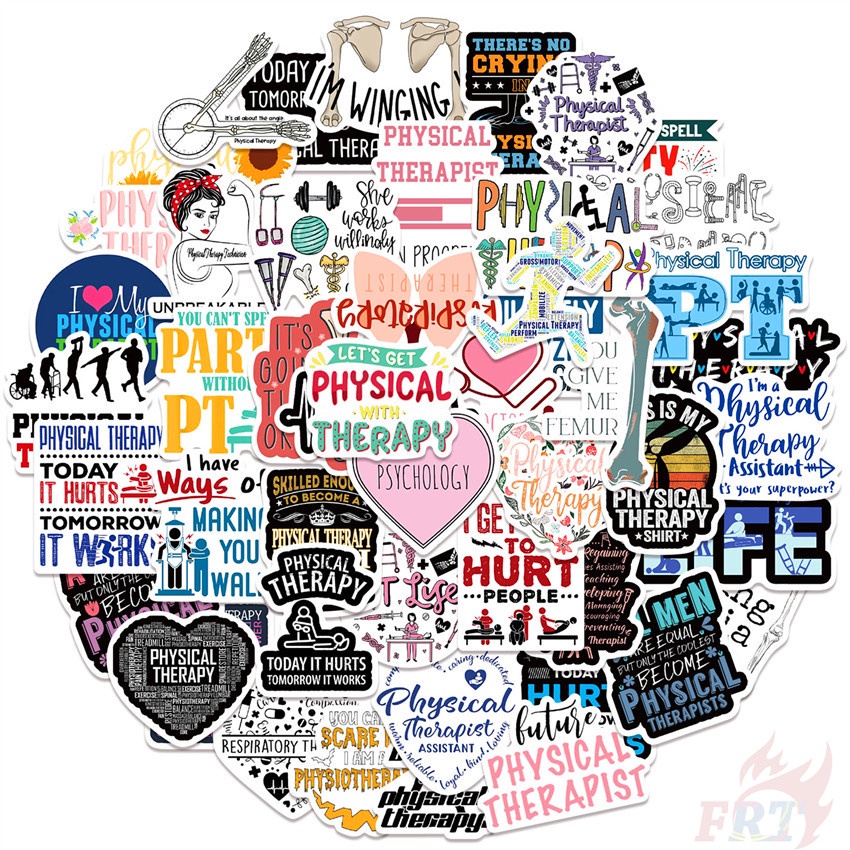 50Pcs/Set Physical Therapy Slang Series 01 Stickers Fashion Waterproof ...