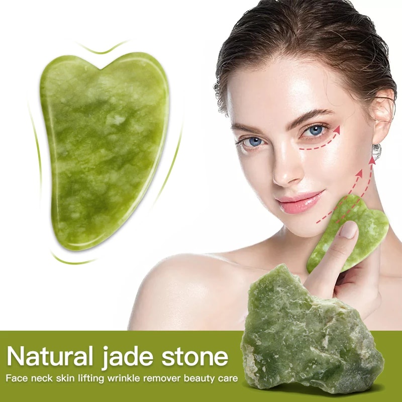 Rose Quartz Jade Guasha Inspired | Facial Massage Scraping Tool Gua Sha ...