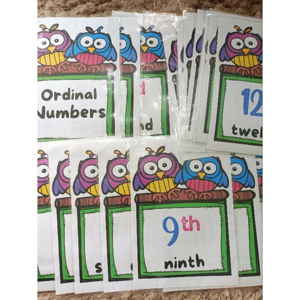 ORDINAL NUMBERS LAMINATED EDUCATIONAL CHARTS(21 pages) | Shopee Philippines