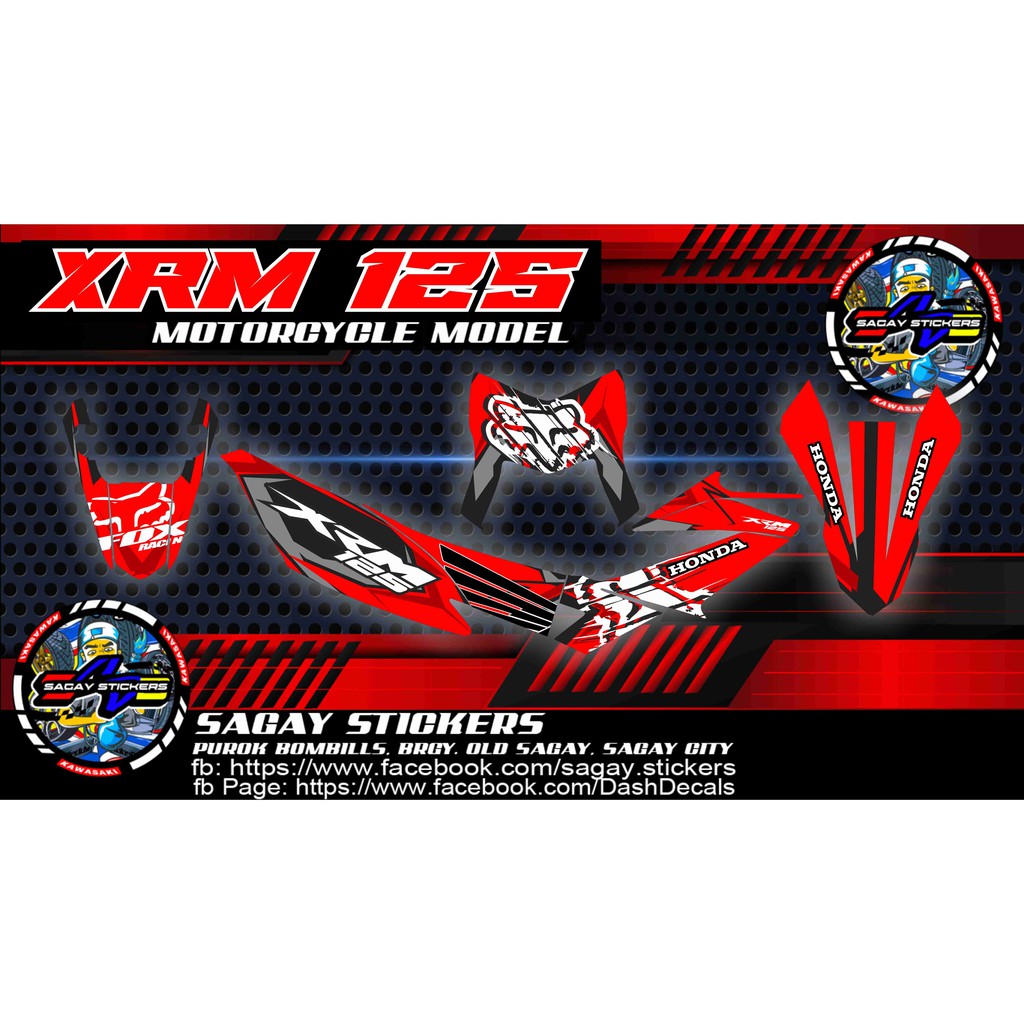 XRM 125 CARB Motorcycle Sticker Decals WITH FREE Assorted stickers ...