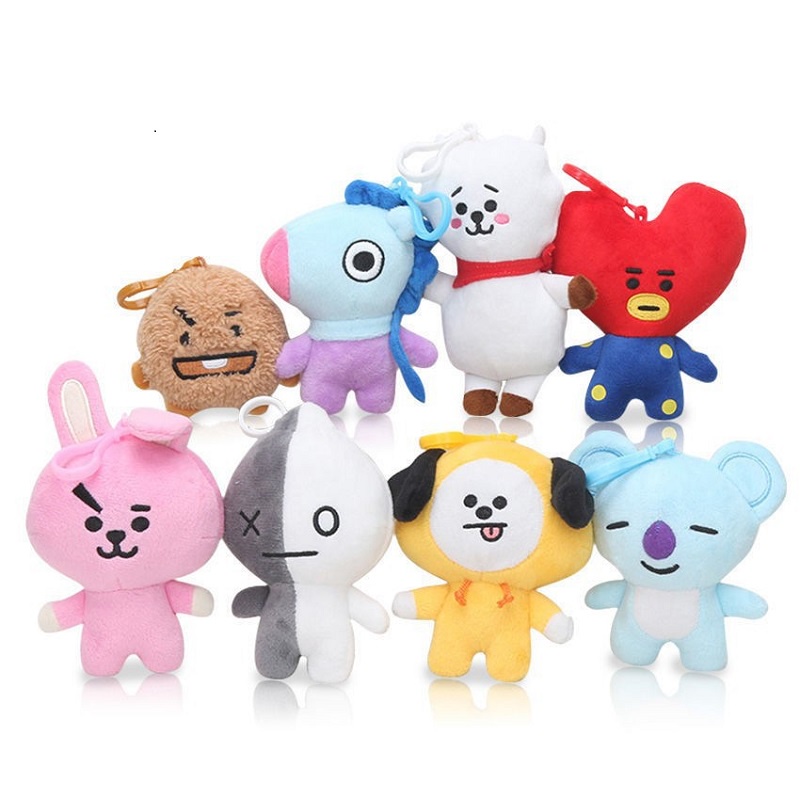 10CM KPOP BTS Plush Doll Keychain TATA Chimmy RJ Cartoon Stuffed ...