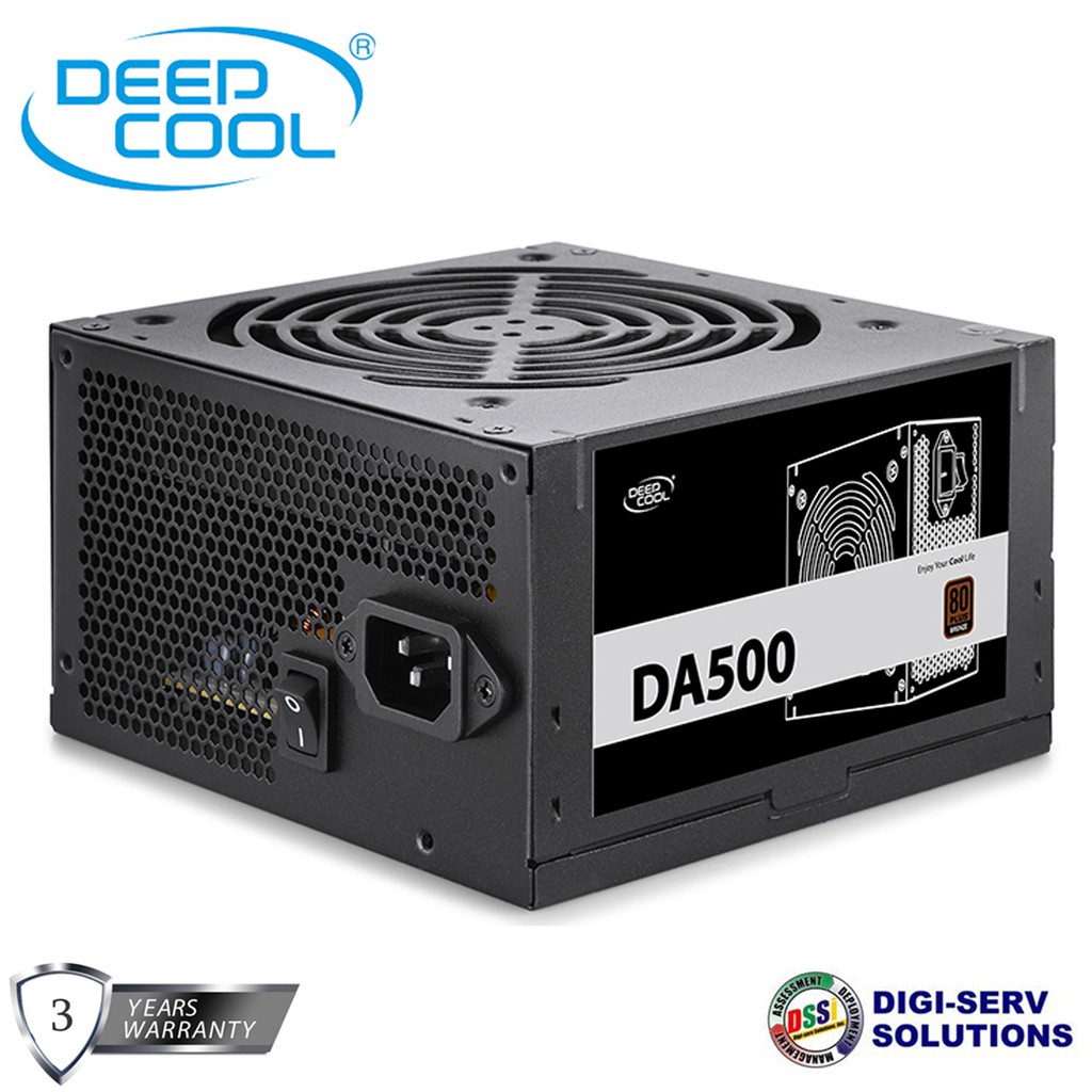DeepCool DA500 80-plus Bronze Certified 500W Power Supply with Interlligent Fan (DP-BZ-DA500N ...