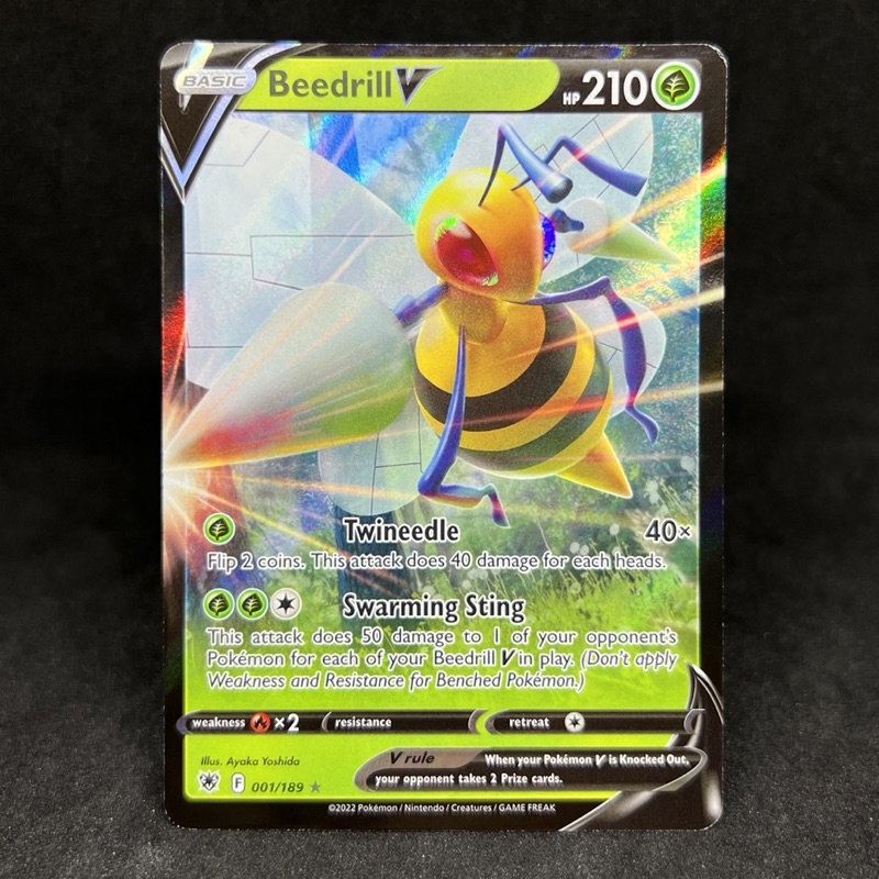 Pokemon TCG Beedrill V Ultra Rare 001/189 2022 Sword & Shield Astral ...