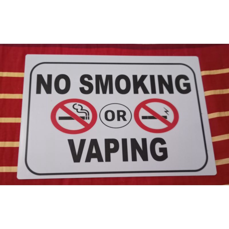 No Smoking or Vaping Signage LANDSCAPE PVC Plastic (Like ID) Size 7 ...