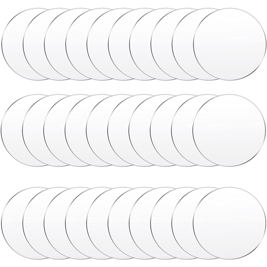 25mm 30mm 40mm 45mm 50mm 60mm Blank Clear Acrylic Disc Jewelry Art ...