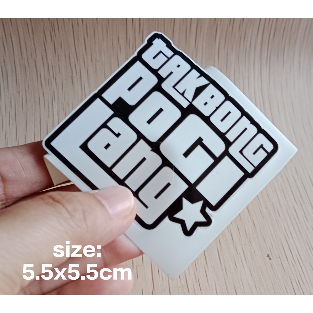 TAKBONG POGI STICKERS - WATERPROOF VINYL GLOSSY WHITE COLOR | Shopee ...