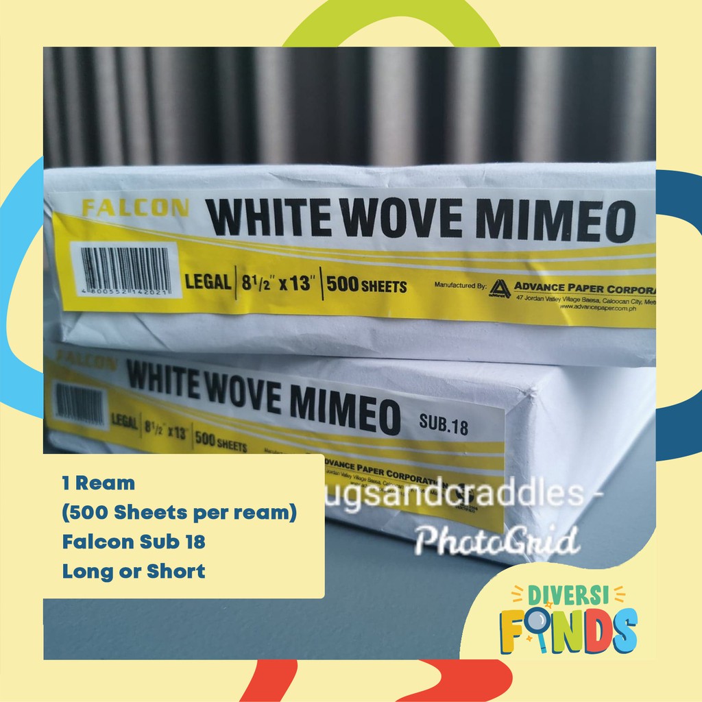 Falcon Sub 18/63GSM Thick Whitewove Mimeo Paper / Newsprint Paper Long ...