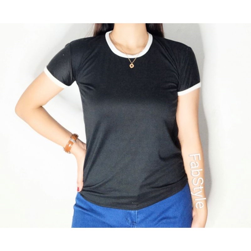 Plain Ringer Tees (fit Up to Medium) | Shopee Philippines