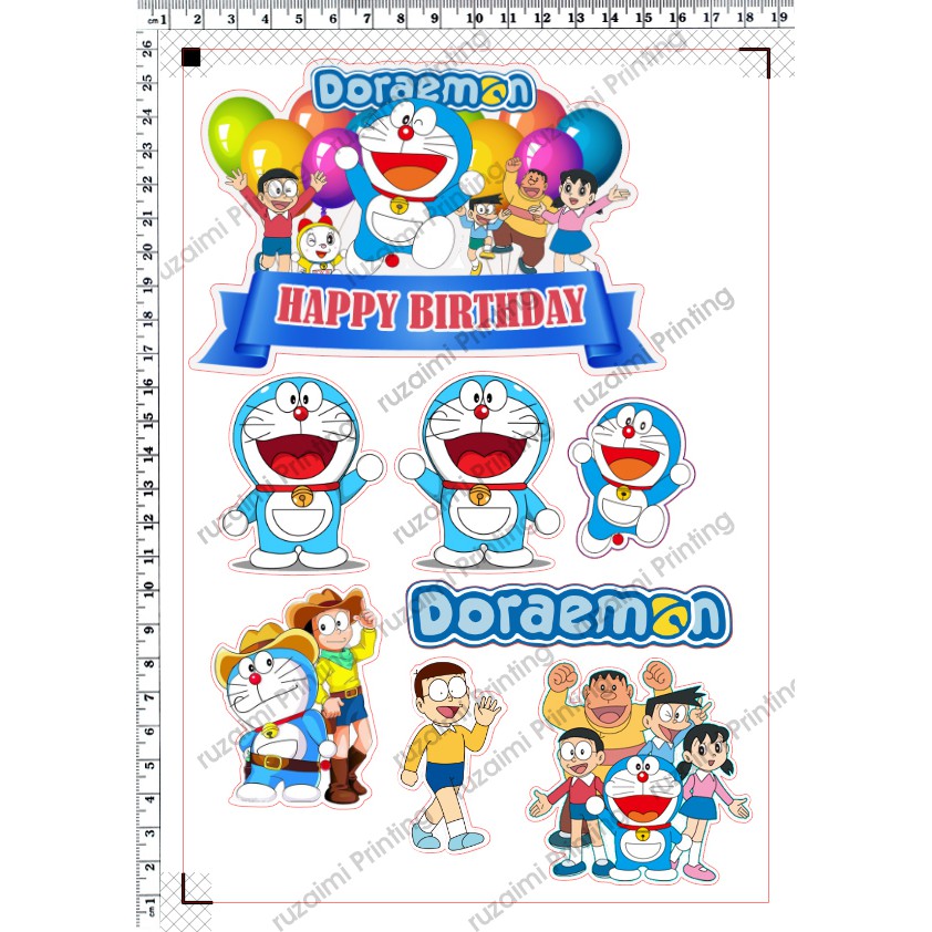 Doraemon Cake Topper Birthday 002 | Shopee Philippines
