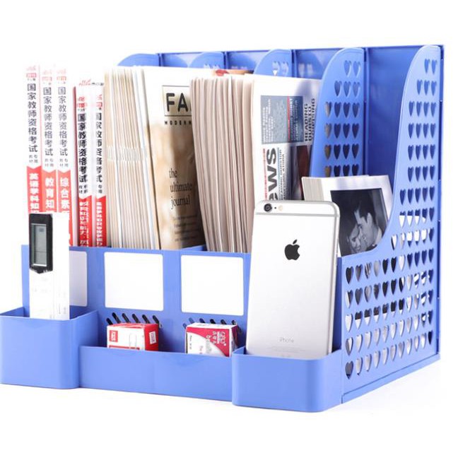 Holder File Rack Office Home Storage Box Trays Organizer Blue balck ...