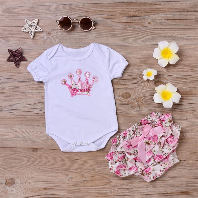 Baby Girls Romper Jumpsuit Infant Princess Pink Onesie Romper Floral ...