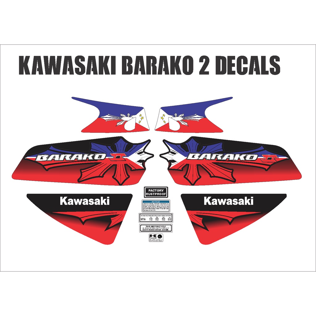 Kawasaki Barako 2 Sticker Decals Complete Set Best Seller | Shopee ...