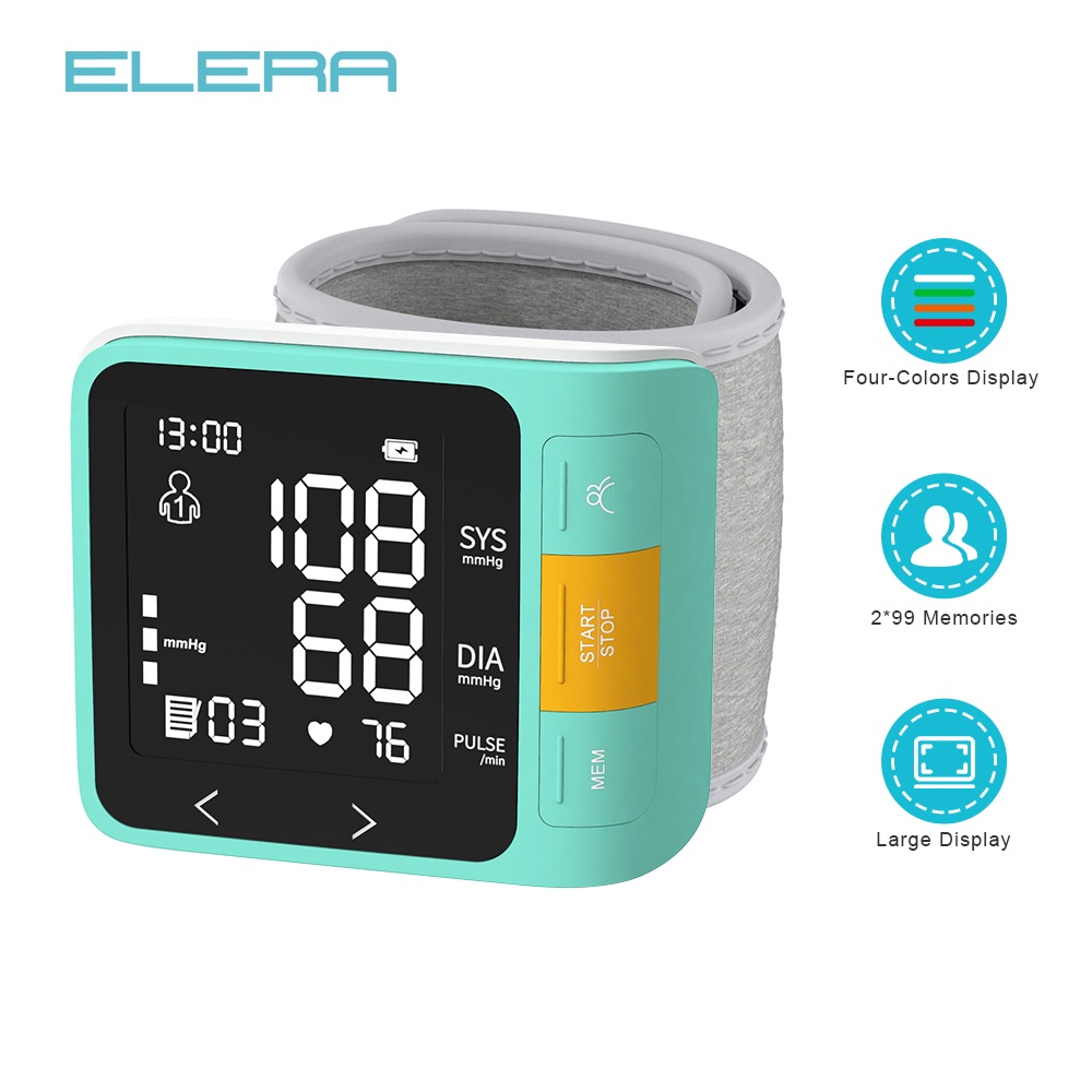 Wrist Blood Pressure Monitor Heart Rate BP Cuff Portable Digital LCD Automatic Tonometer ...