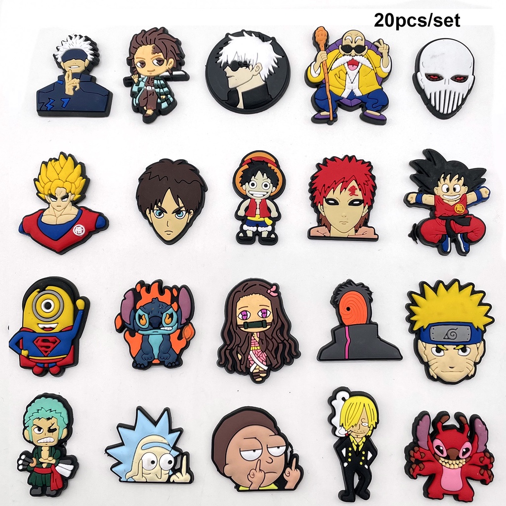 33styles 20pcs/set Shoe Charms for Crocs Jibbitz Pins Cartoon Anime ...
