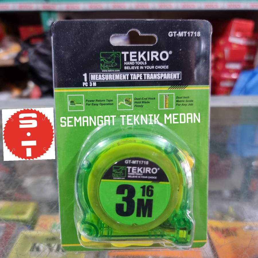 3m TRANSPARENT MEASURING PLATE METER TAPE 3 M METER 3Mtr x 16mm TEKIRO ...