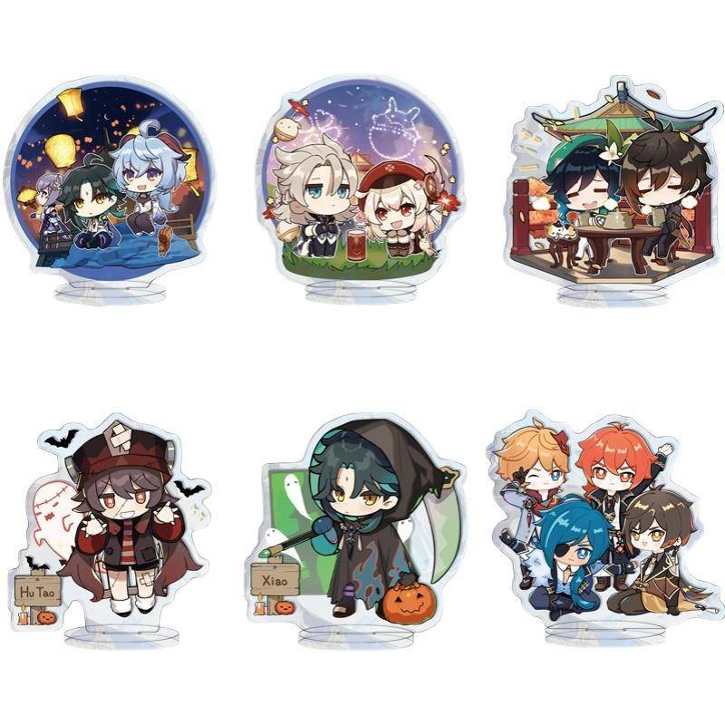 Genshin impact acrylic small stand Zhongli Xiao Ganyu combination Venti ...