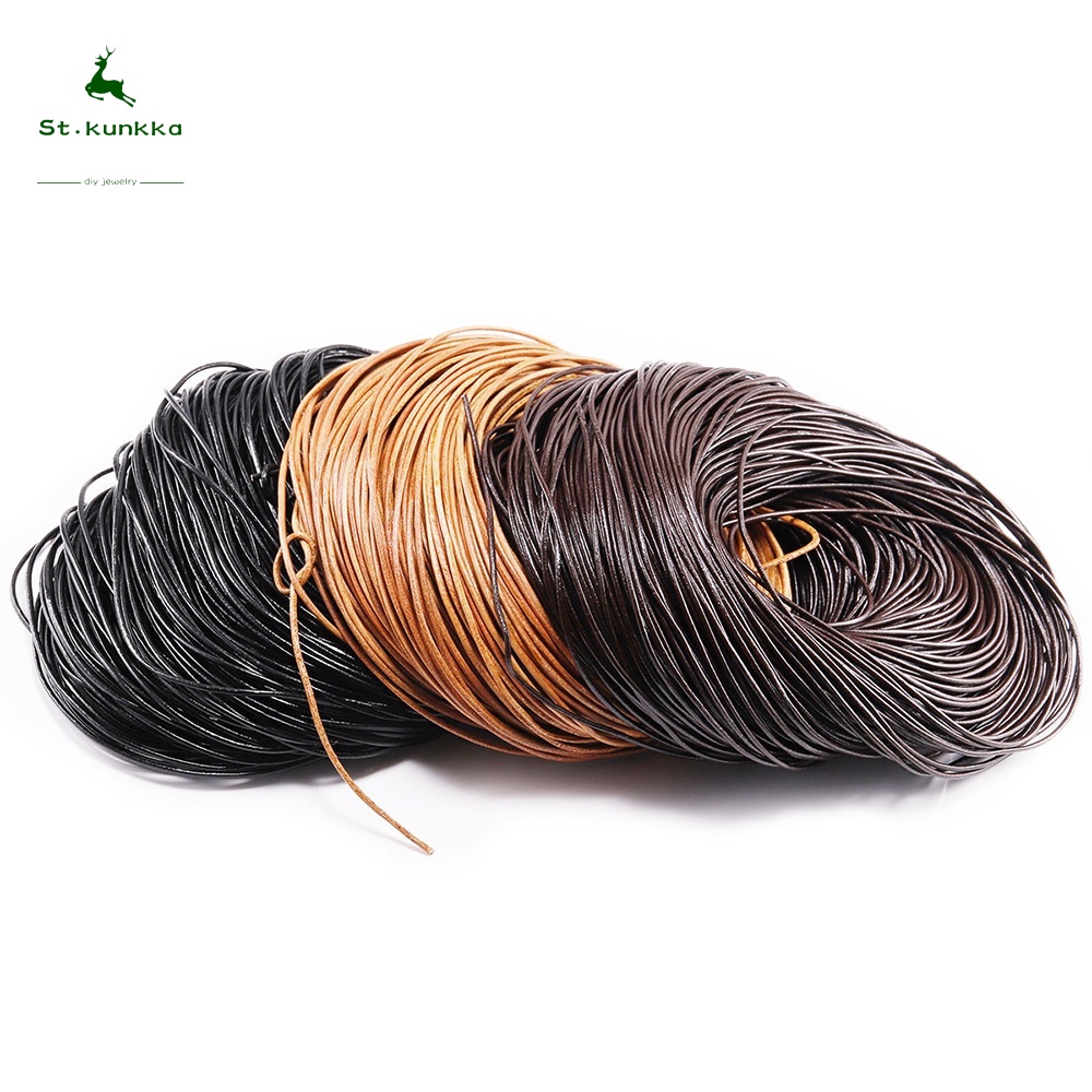 St.Kunkka 1-5M 1/1.5/2/2.5/3/4/5/6MM Genuine Cow Leather Rope String ...