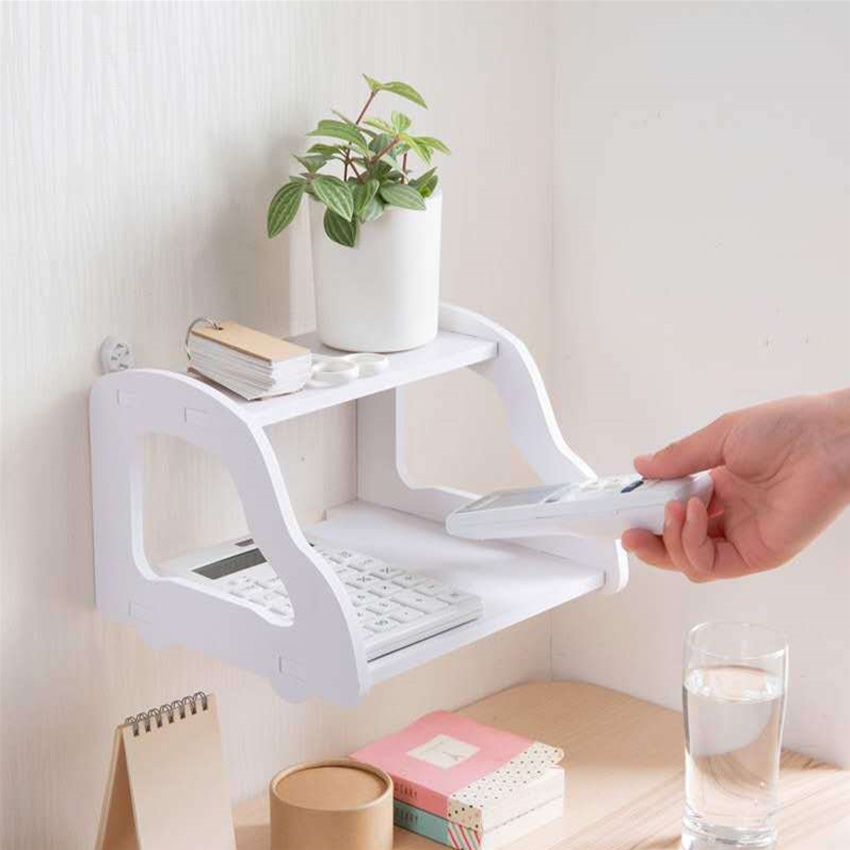 Wooden Wall Mounted Wifi Router Shelf Set-Top Box Bracket Storage Box ...