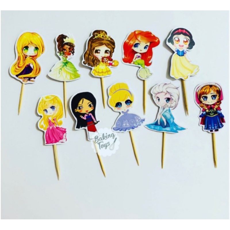 Princess Chibi Cute Birthday Cupcake Topper / Birthday Cake Decoration ...
