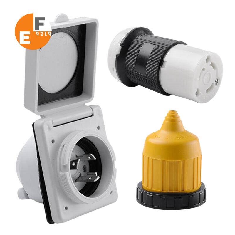3Pcs 125V Rv Power Twist Lock Plug Inlet 30Amp Female Locking Connector ...