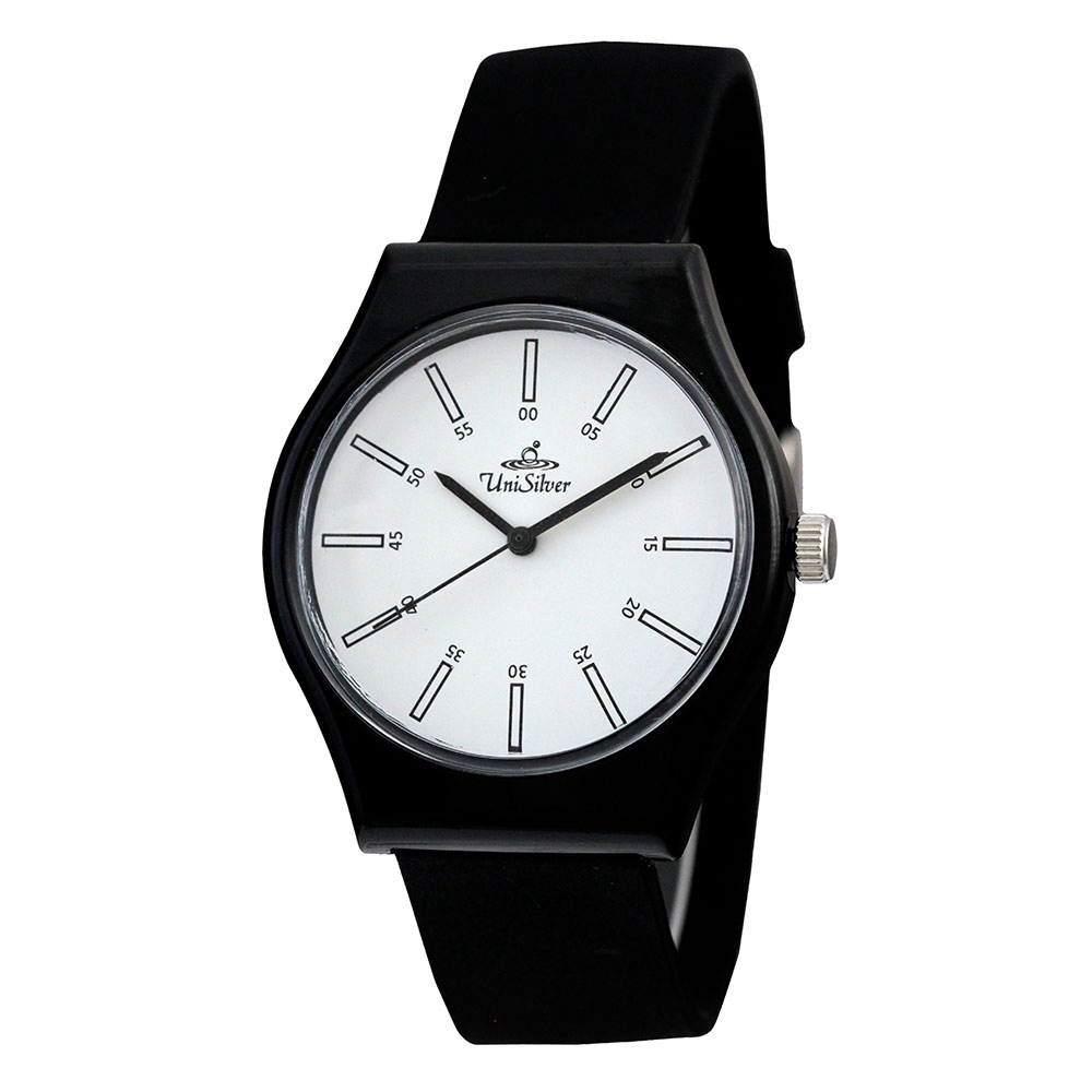 UniSilver TIME Men's Black Analog Rubber Watch KW3080-1001 | Shopee ...
