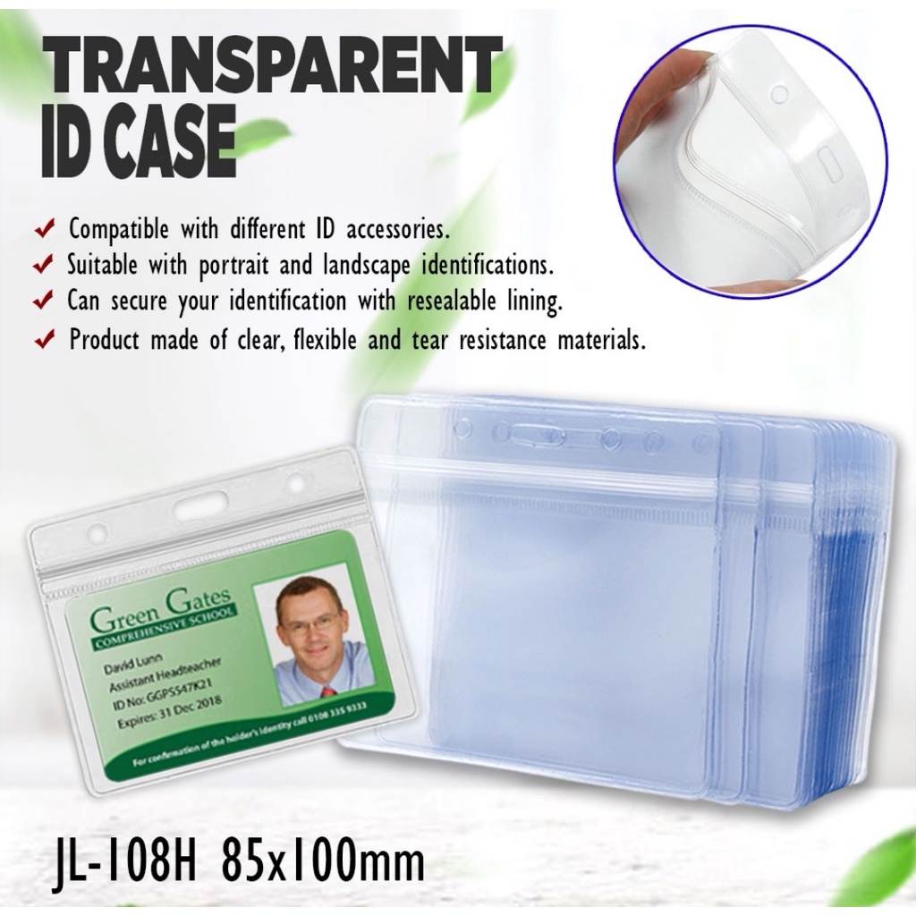 (100PCS)Transparent Plastic ID Holder with Zip Lock Vertical ...