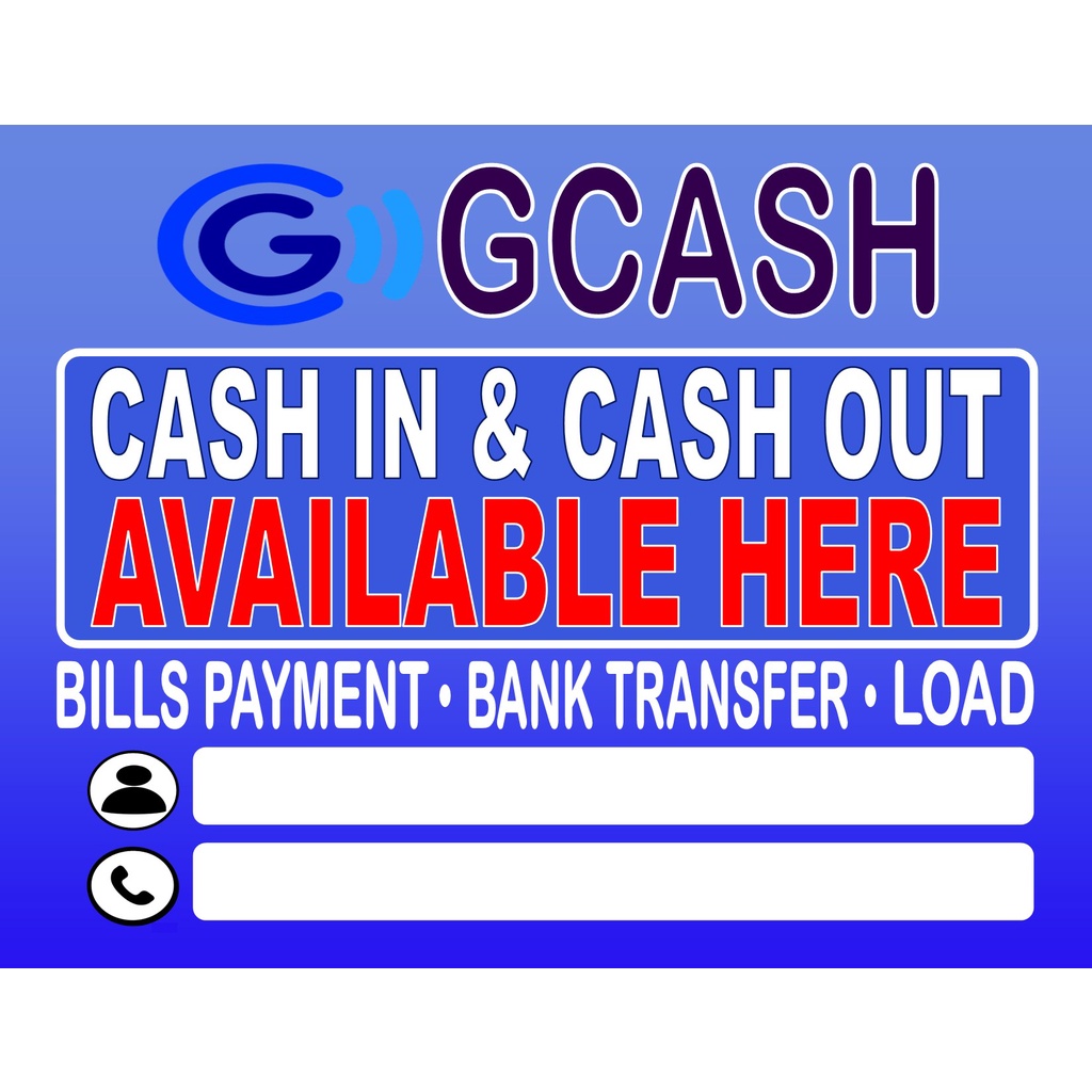 CASH IN&OUT BLUE RED LANDSCAPE LAMINATED SIGNAGE | Shopee Philippines